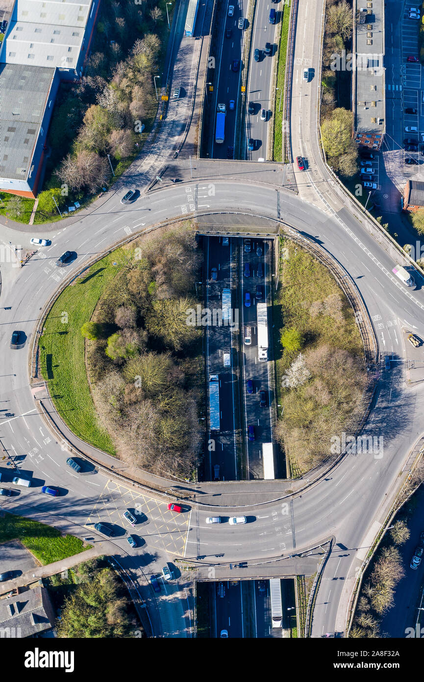 Aerial View Road Roundabout High Resolution Stock Photography and ...