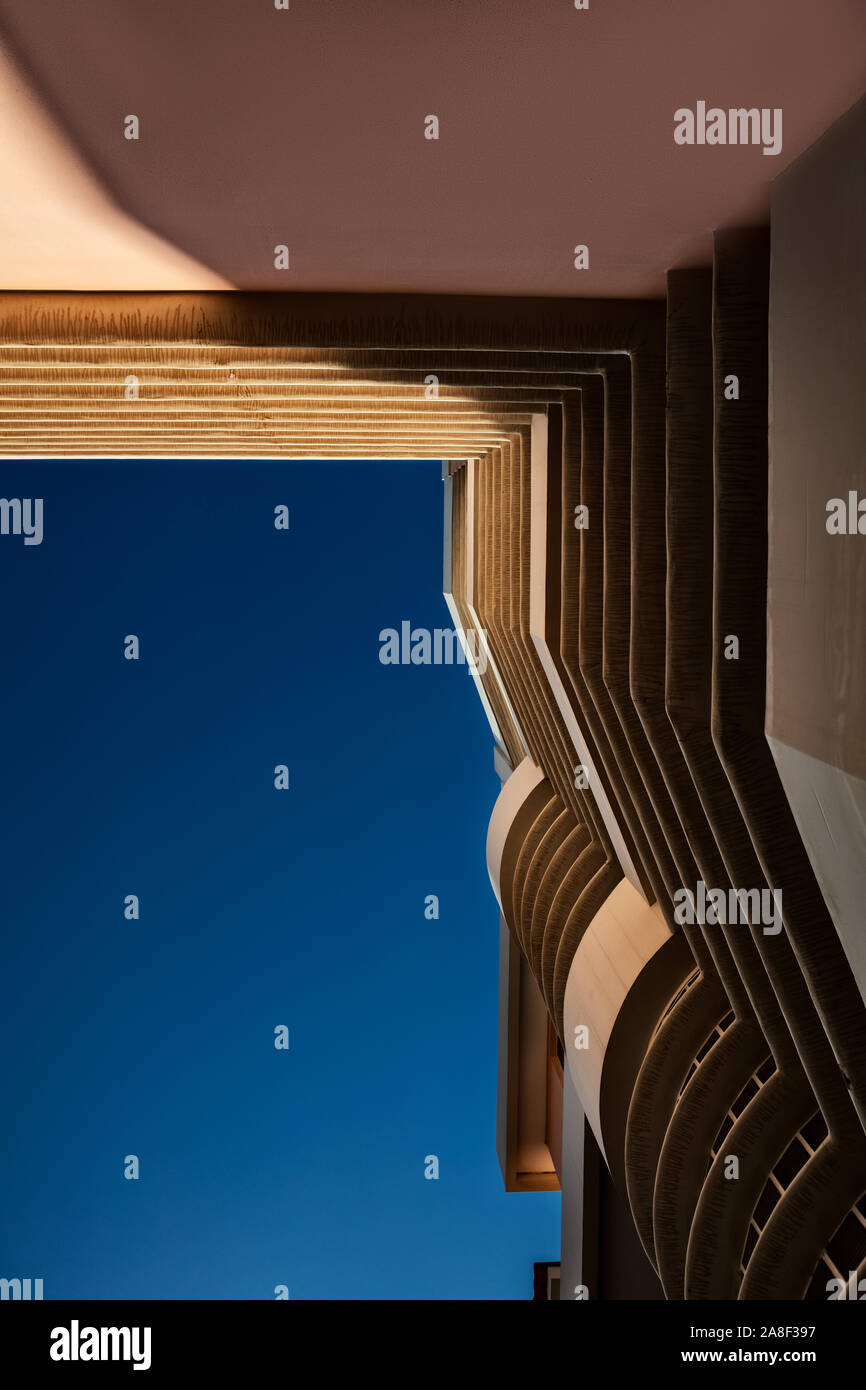 Architecture photograph of modern building viewed from below Stock ...