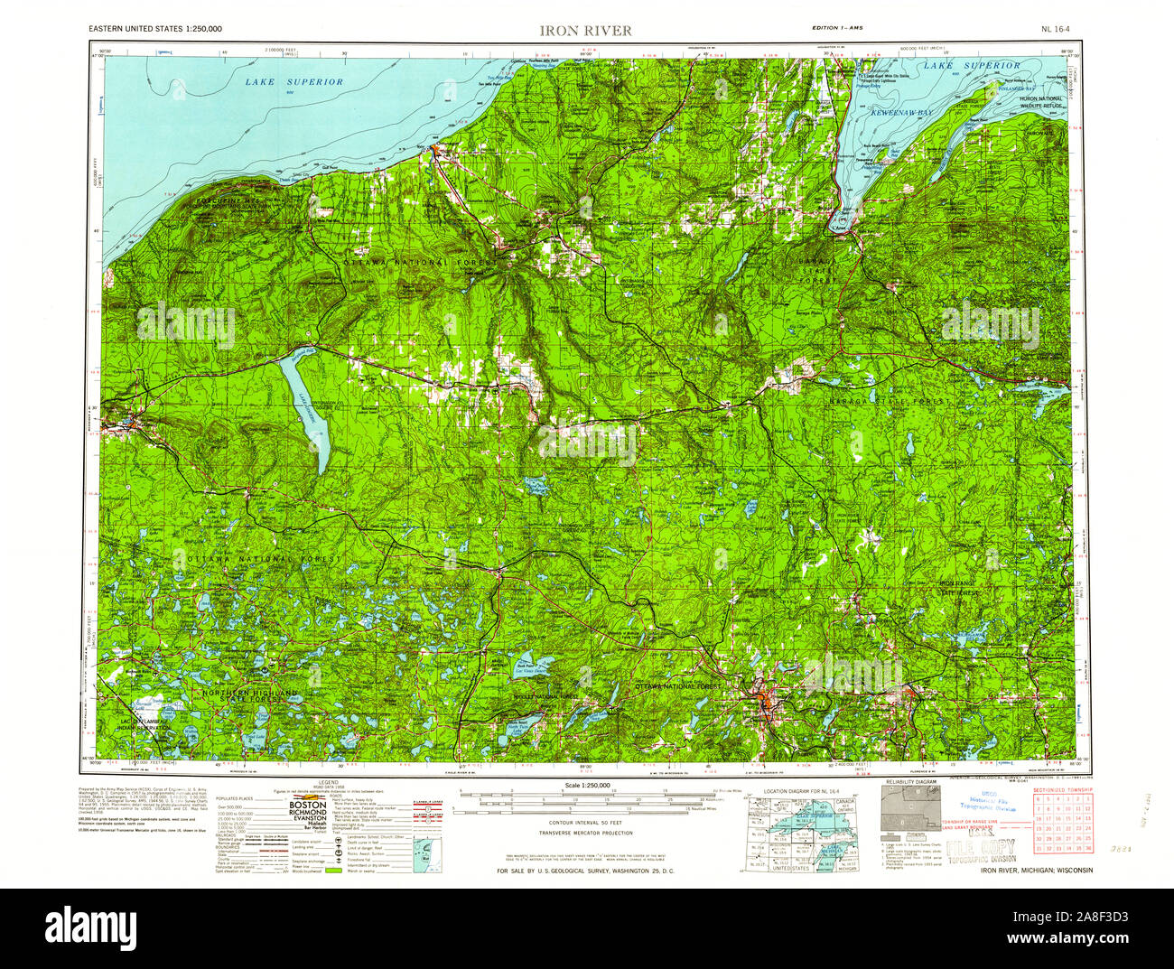 Map of iron river Cut Out Stock Images & Pictures - Alamy
