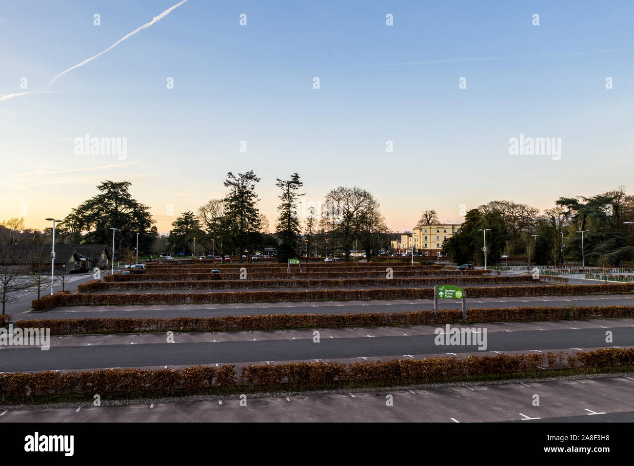 Beautiful Aerial view of the Trentham Gardens Estate and lake, in ...