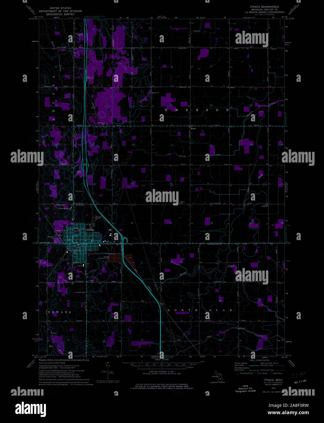 Map of ithaca hi-res stock photography and images - Alamy