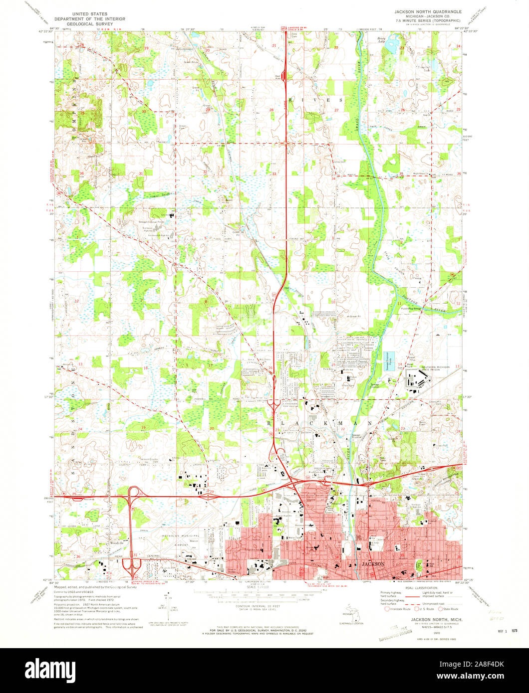 Jackson michigan map hi-res stock photography and images - Alamy