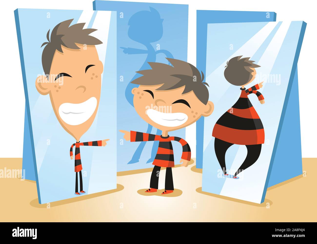 Fun Mirror House cartoon illustration Stock Vector Image & Art - Alamy
