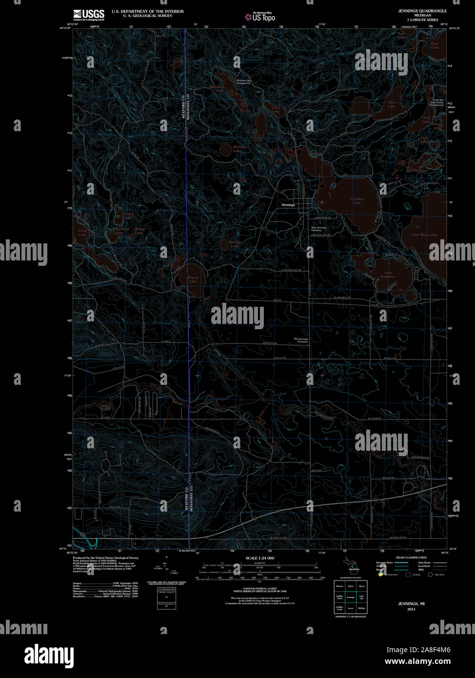 Map of jennings hi-res stock photography and images - Alamy