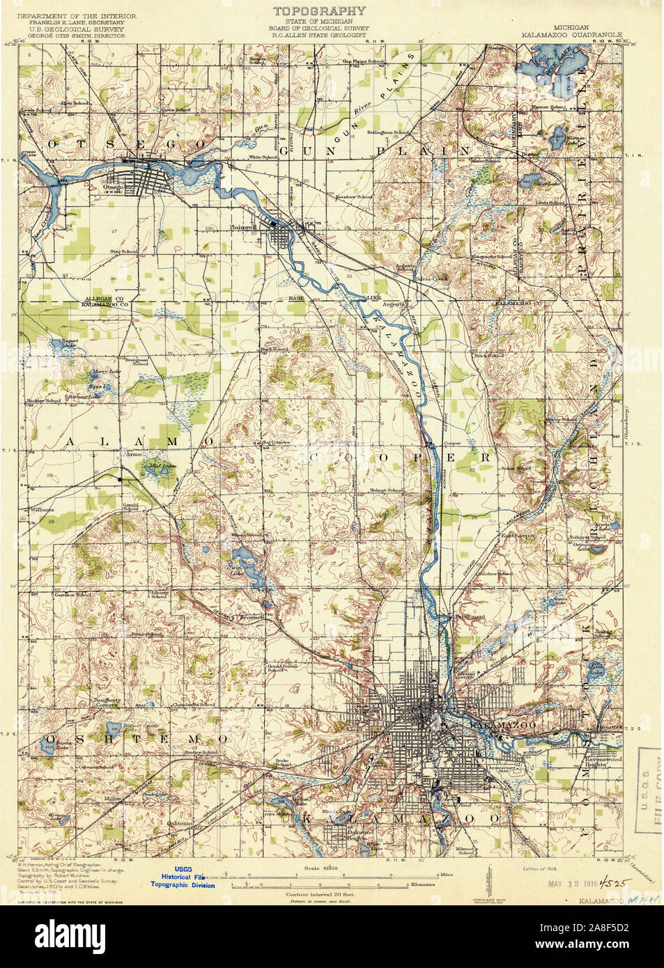 Map of kalamazoo michigan hi-res stock photography and images - Alamy