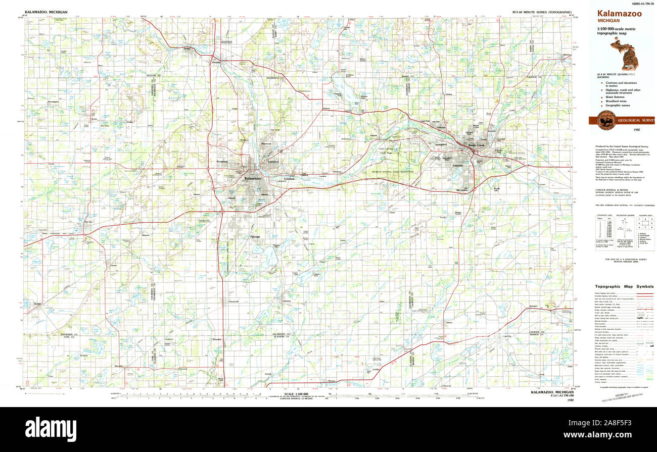 Map of kalamazoo michigan Cut Out Stock Images & Pictures - Alamy