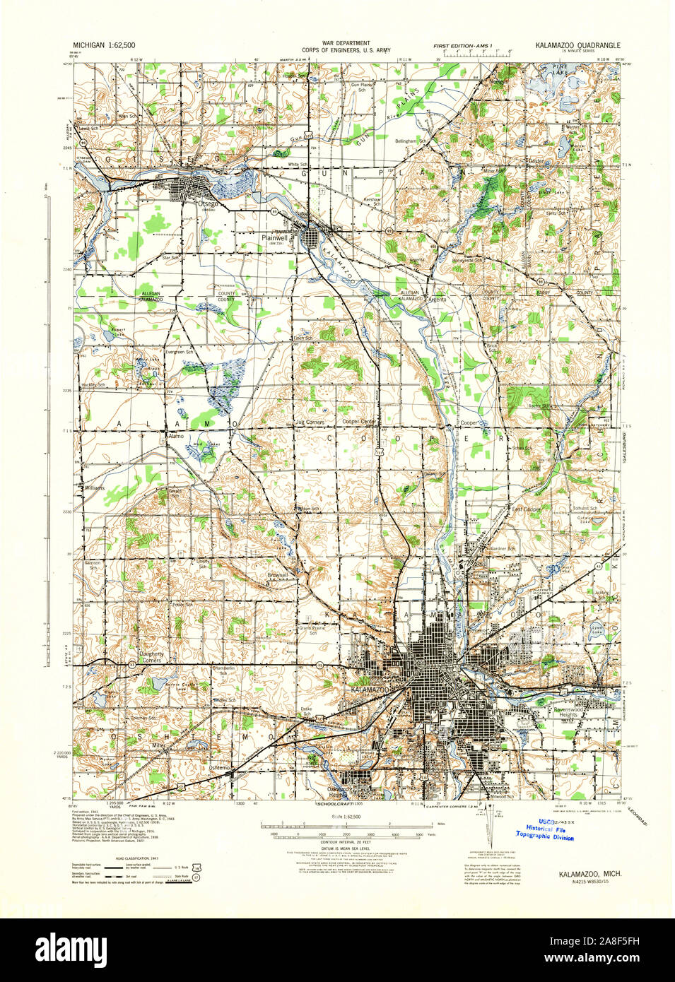 Map of kalamazoo hi-res stock photography and images - Alamy