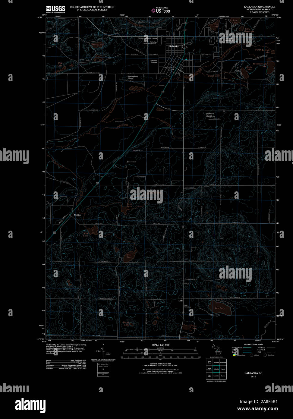 Map of kalkaska michigan hi-res stock photography and images - Alamy