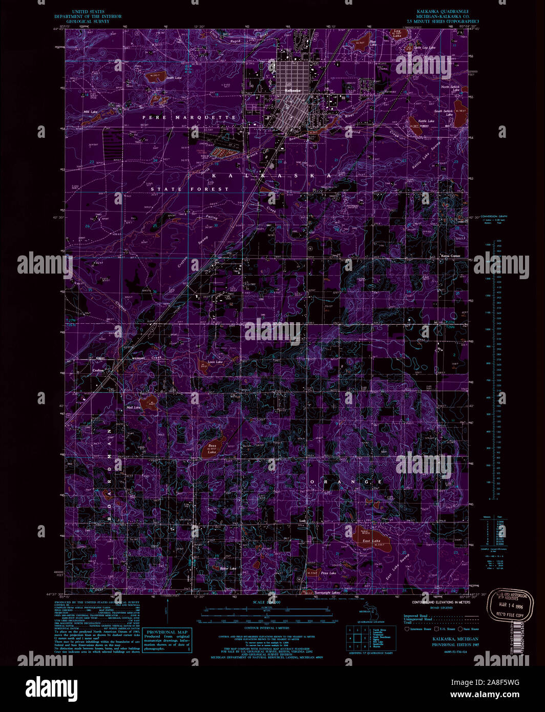 Map of kalkaska hi-res stock photography and images - Alamy