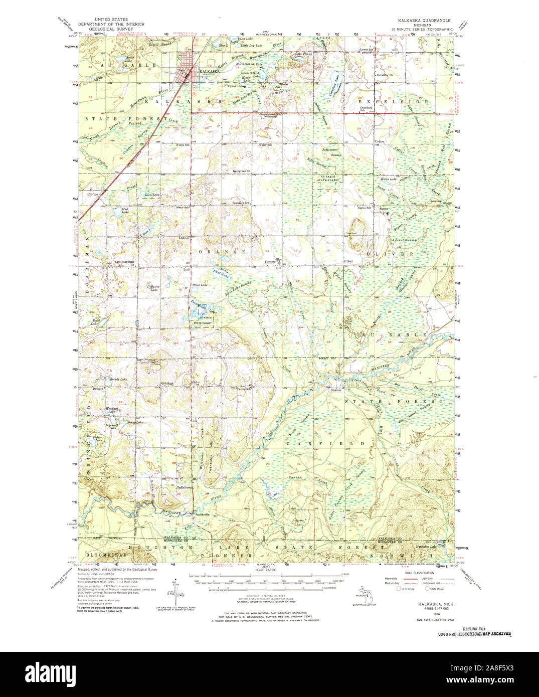 Kalkaska map hi-res stock photography and images - Alamy
