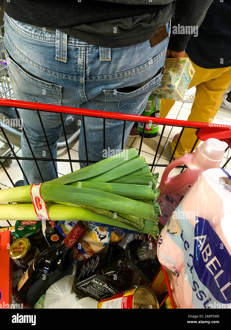 Trolley in a supermarket, Lyon, France Stock Photo - Alamy