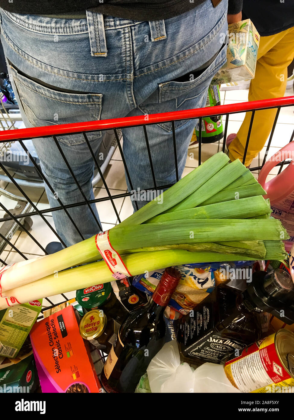 Trolley in a supermarket, Lyon, France Stock Photo - Alamy