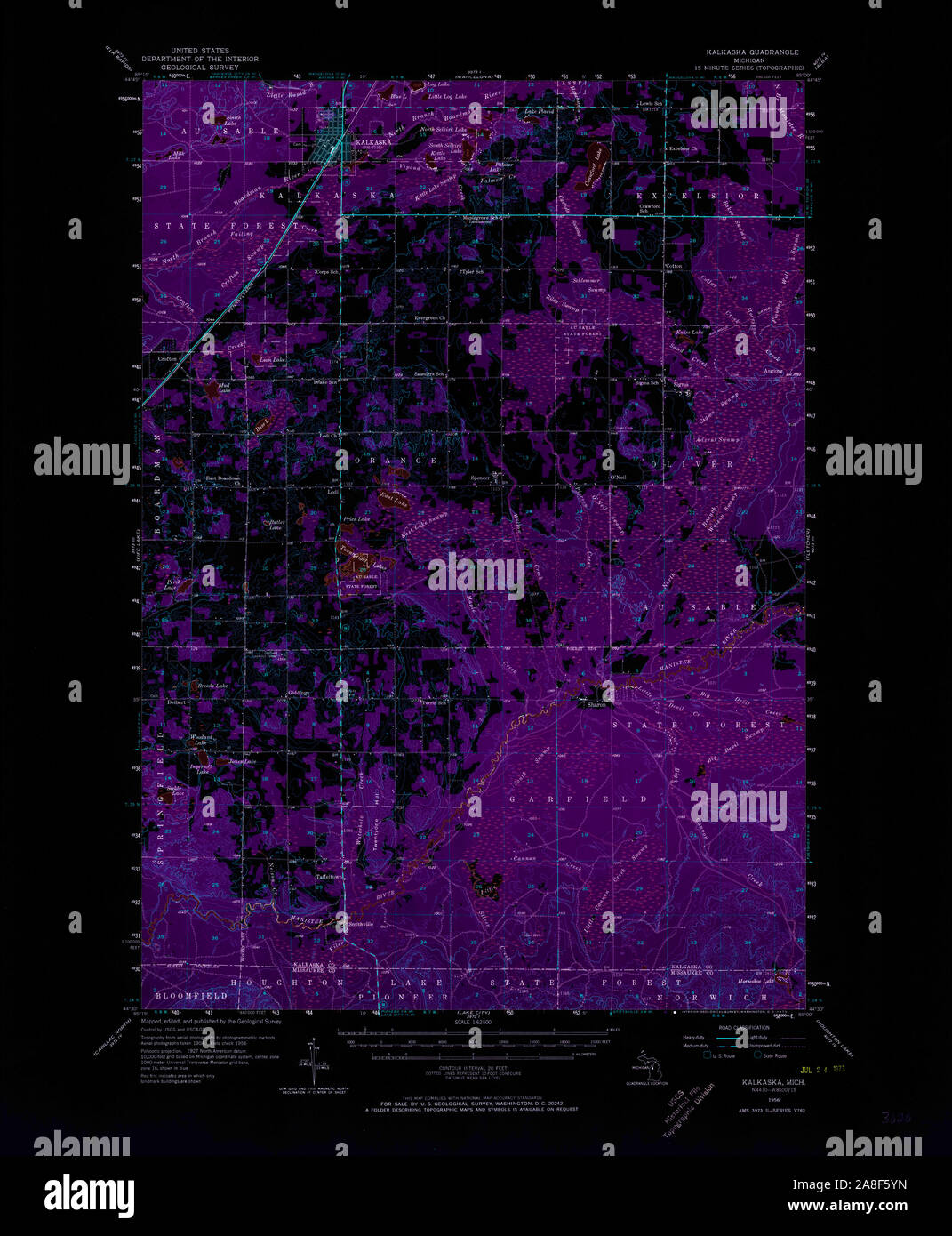 Map of kalkaska hi-res stock photography and images - Alamy