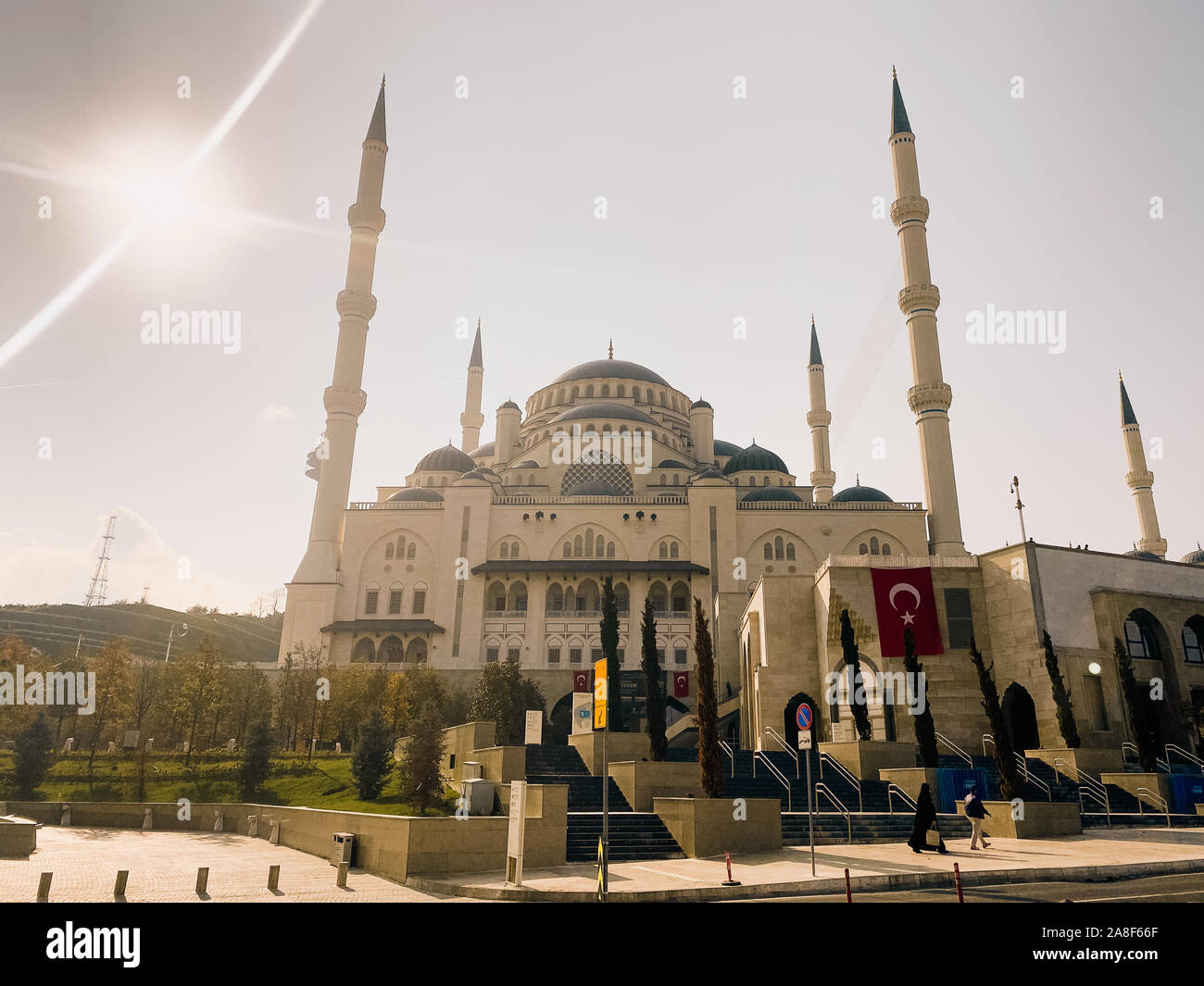 October 30, 2019. Istanbul Camlica Mosque. Turkish Camlica Camii. The ...