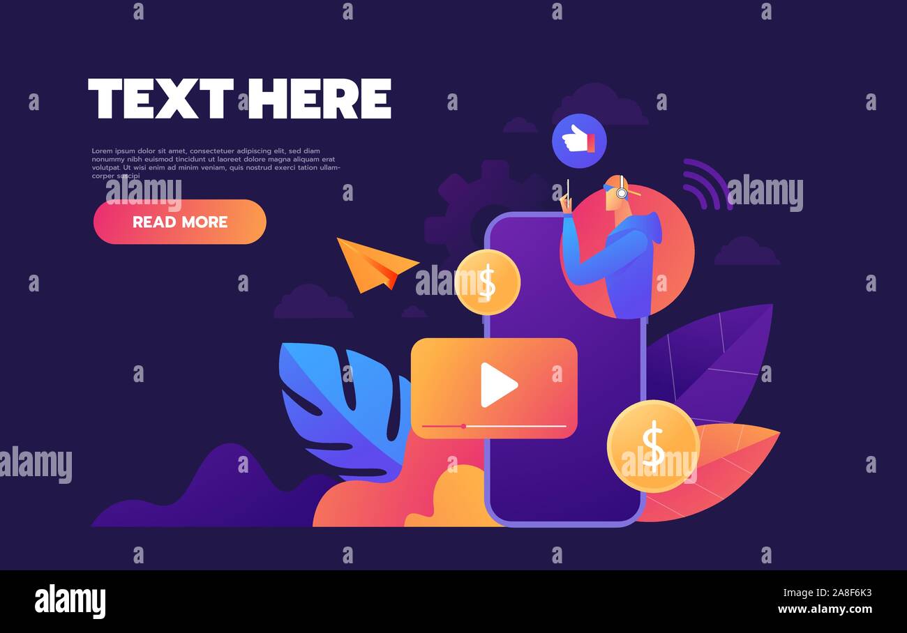 people streaming online video with their laptop, smartphone vector ...