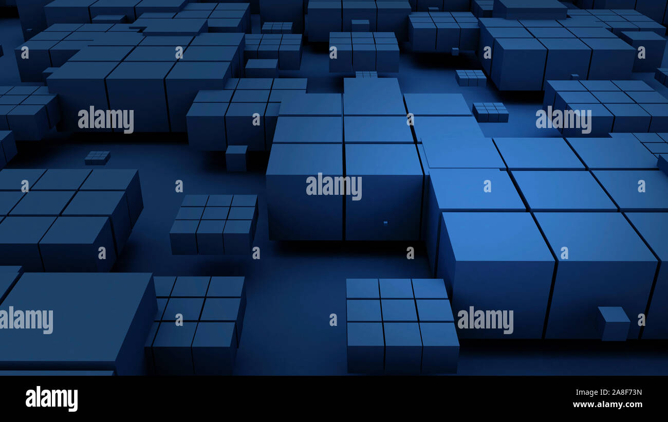 Blue cubes, illustration Stock Photo - Alamy