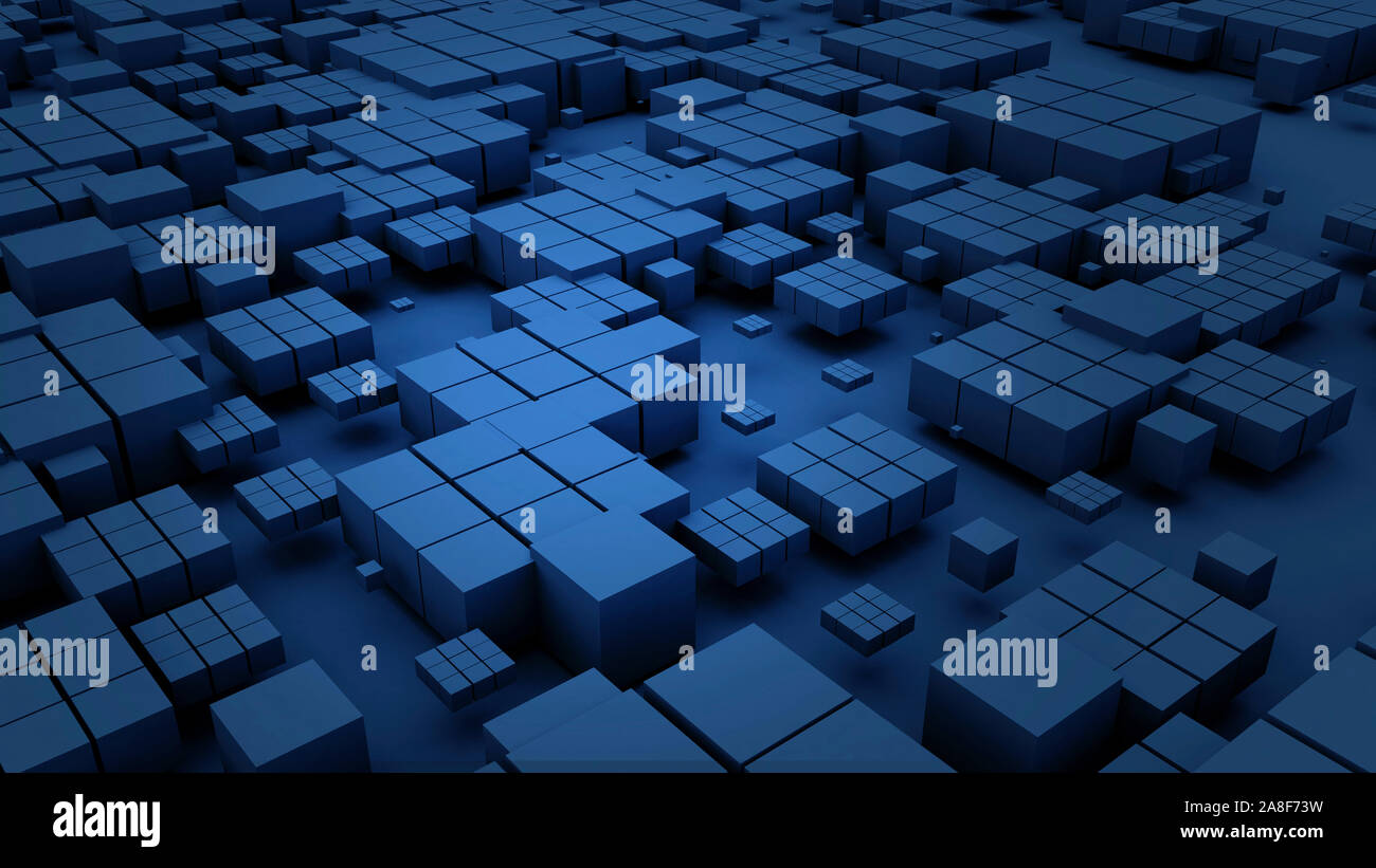 Blue cubes, illustration Stock Photo - Alamy