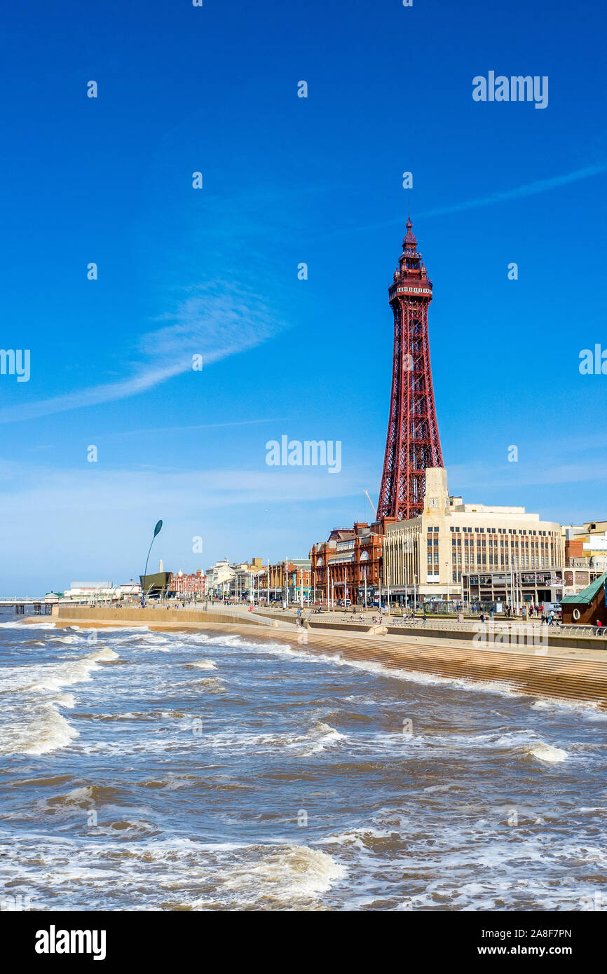 Aerial photography, drone view , of the famous Blackpool Tower and ...