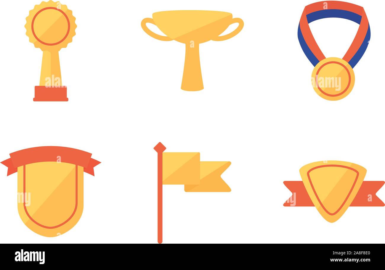 Isolated gold trophy icon set vector design Stock Vector Image & Art ...