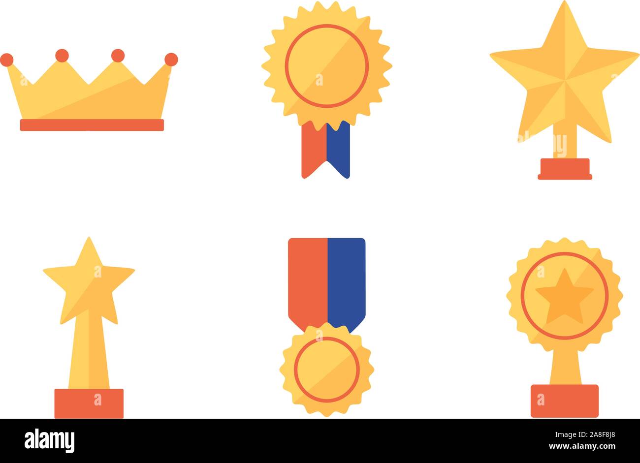 Isolated gold trophy icon set vector design Stock Vector Image & Art ...