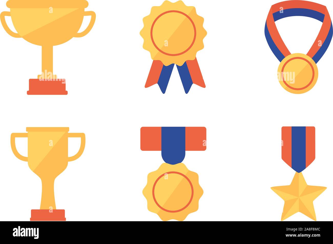 Isolated gold trophy icon set vector design Stock Vector Image & Art ...