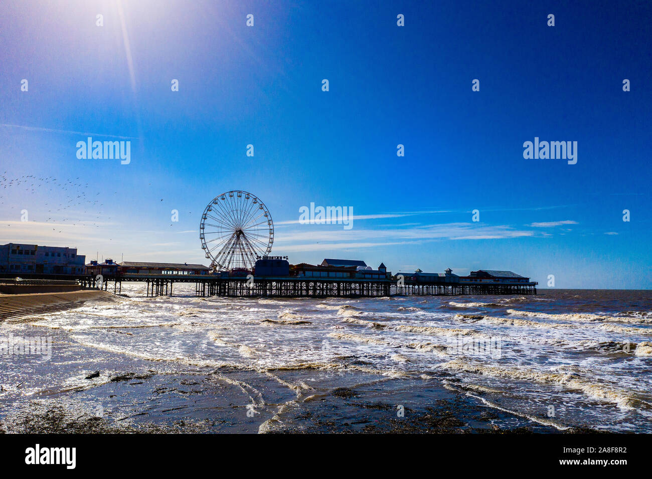 The wonderful Award winning Blackpool Beach and pier from the sky ...