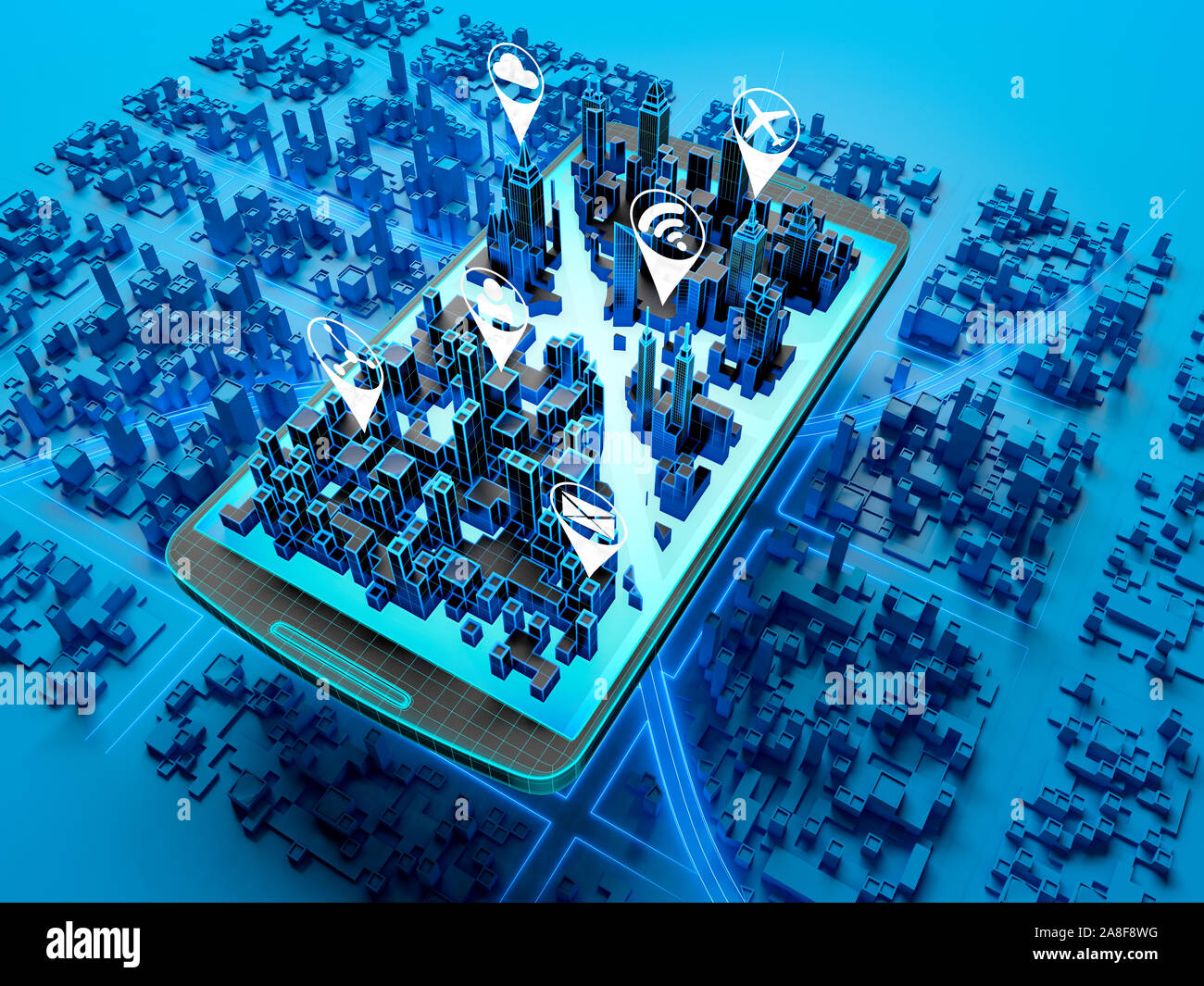 Augmented reality, conceptual illustration Stock Photo - Alamy