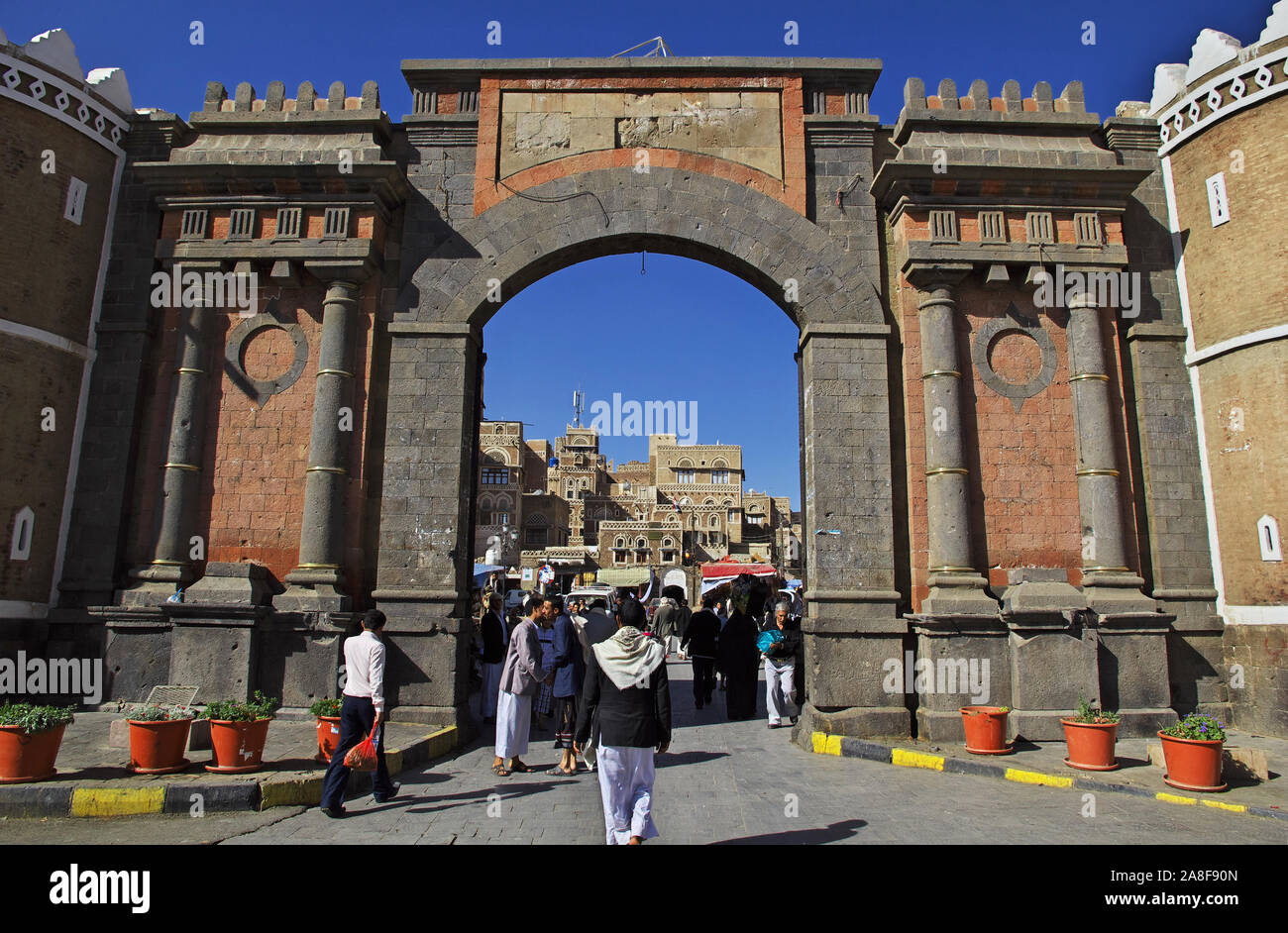 Sana'a / Yemen - 01 Jan 2013: Bab al-Yemen, the vintage gate in Sana'a ...