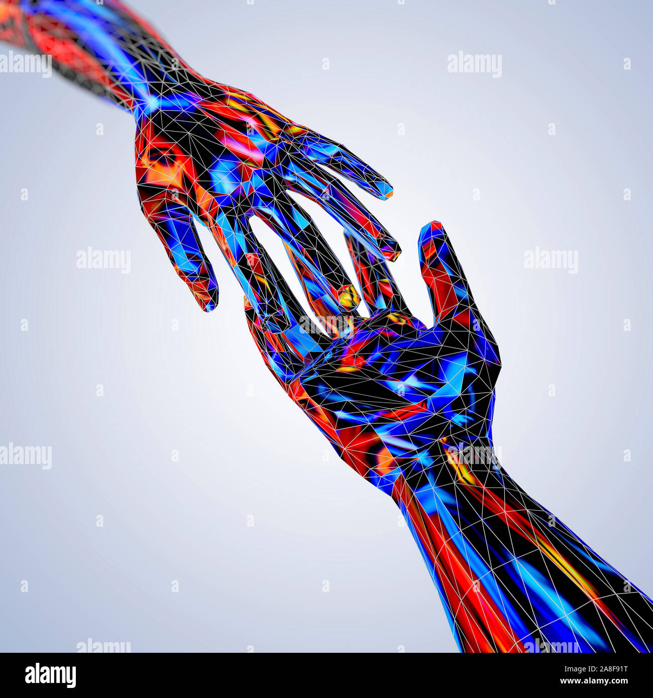 Outstretched hands, illustration Stock Photo - Alamy