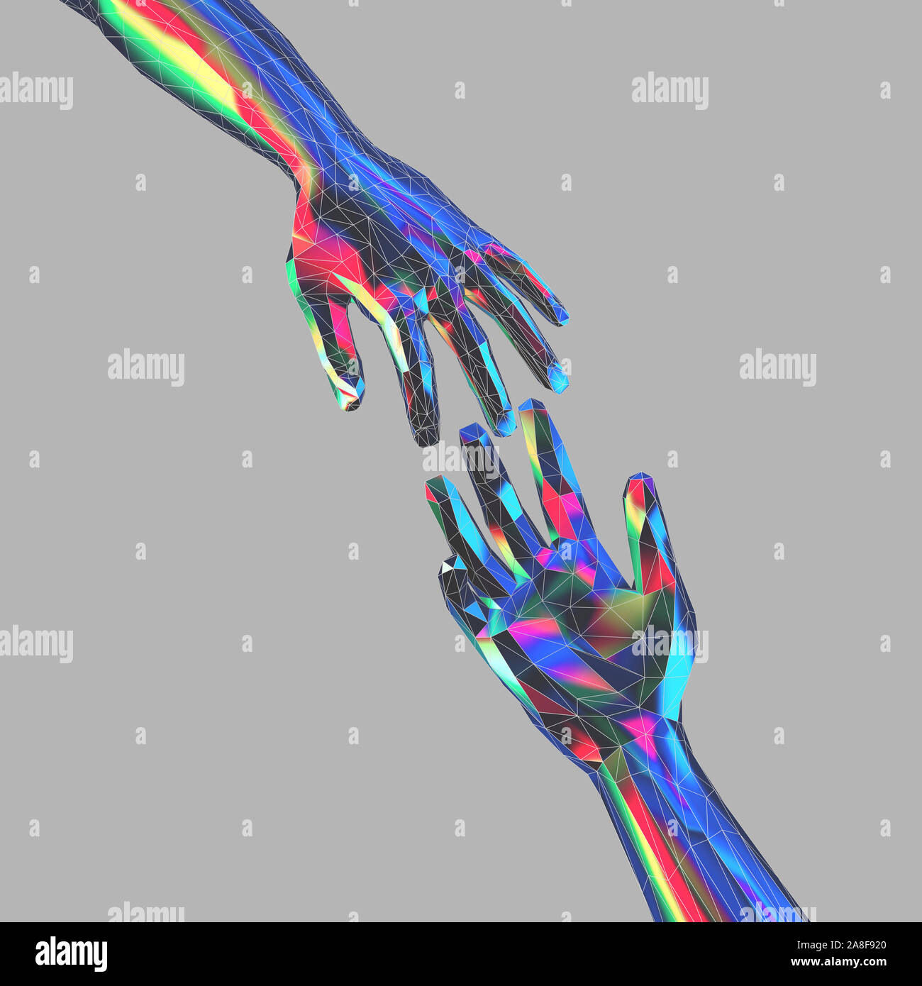 Outstretched hands, illustration Stock Photo - Alamy