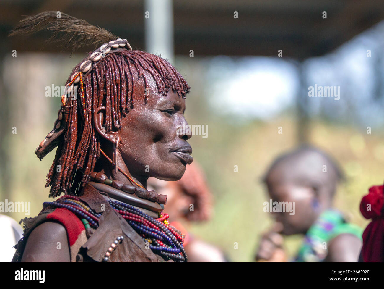 Profile Hamar tribe woman near Turmi Ethiopia Stock Photo - Alamy