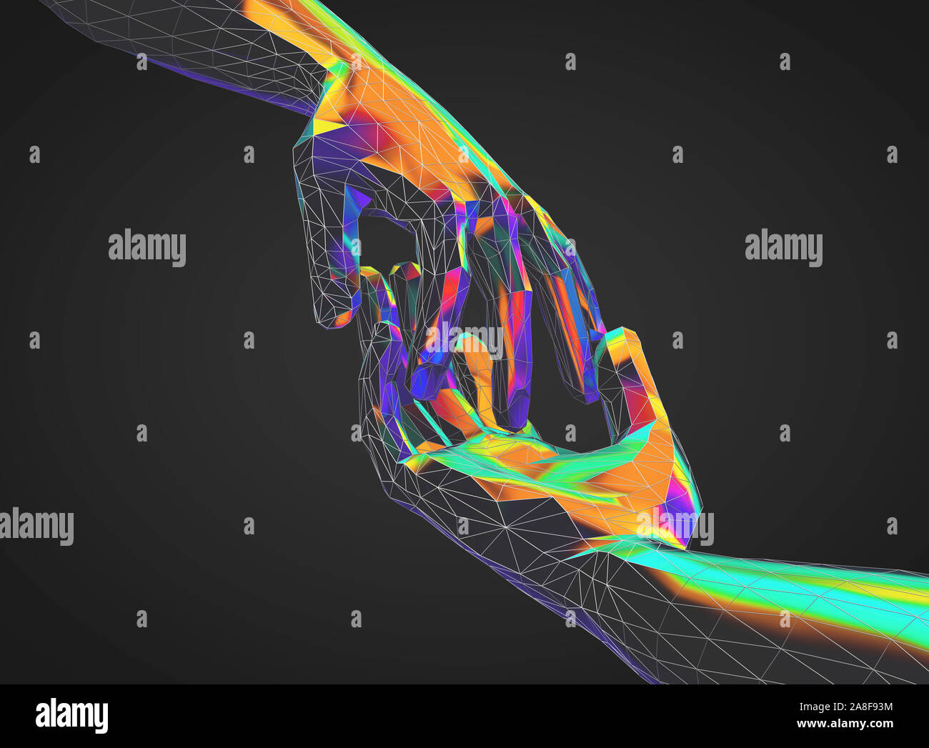 Hands touching, illustration Stock Photo - Alamy