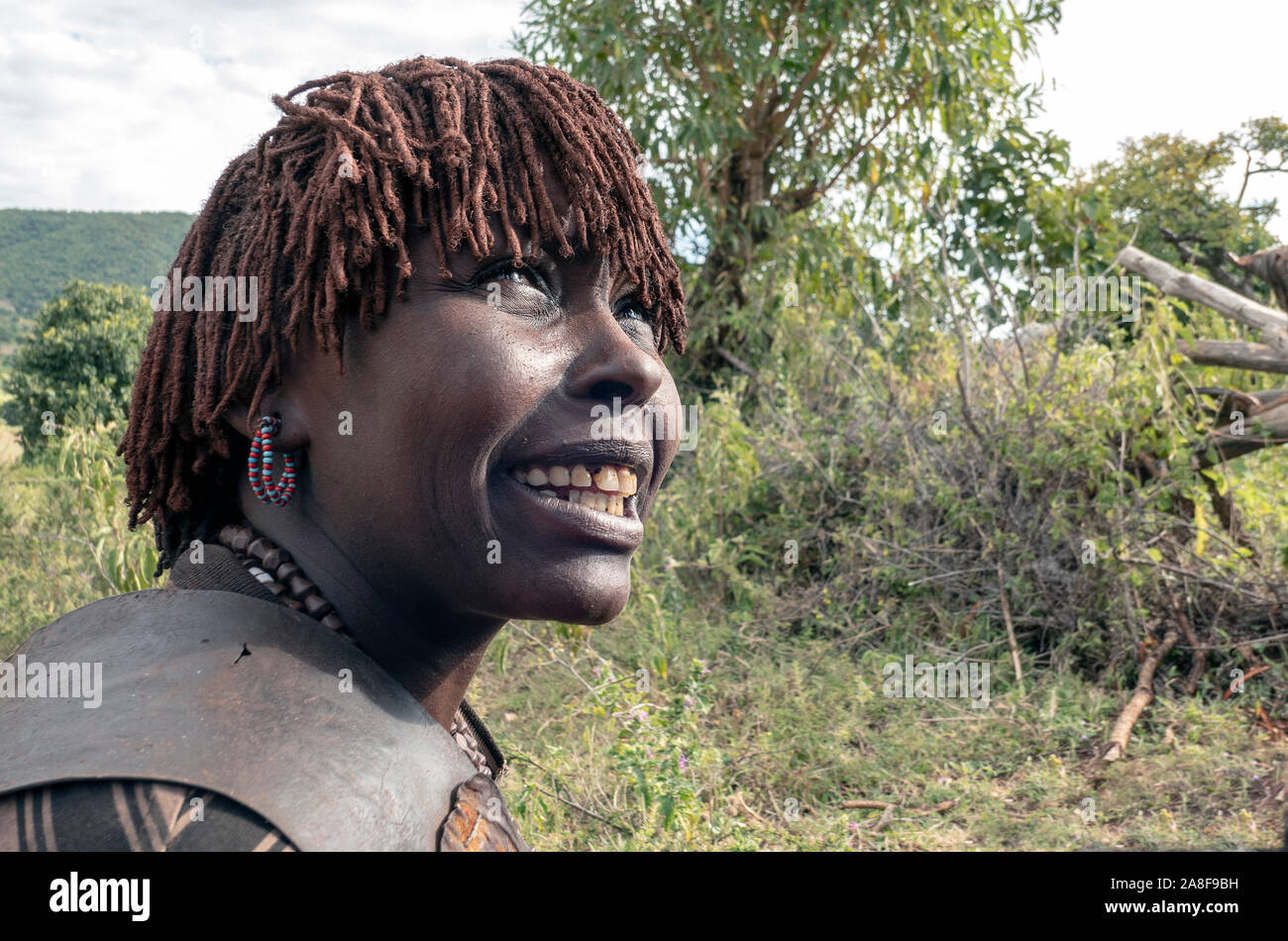 Bana or Bena tribe woman with braided hair Ethiopia Stock Photo - Alamy