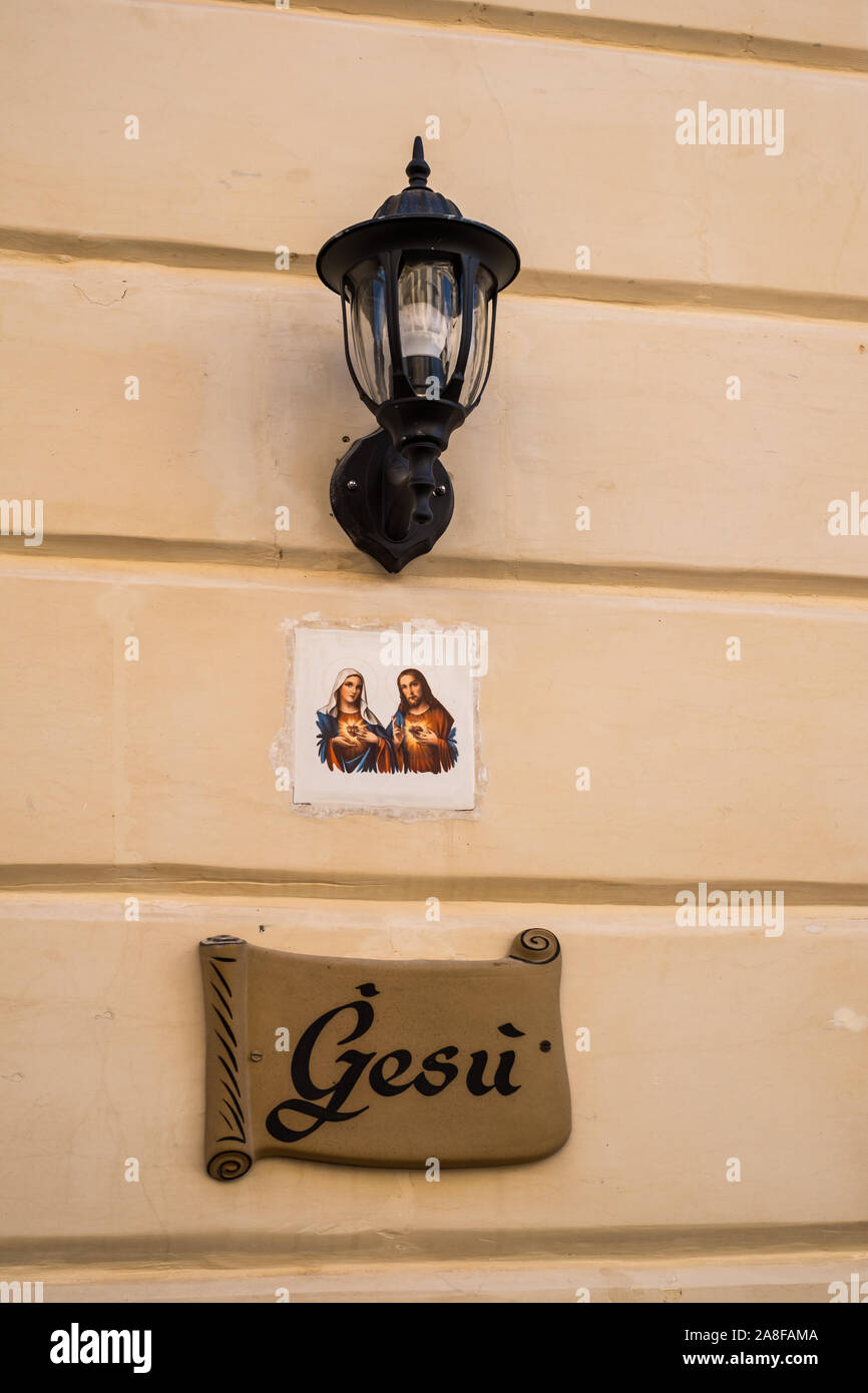 Mqabba Malta, July 24 2019. beautiful street architecture of Mqabba, a ...