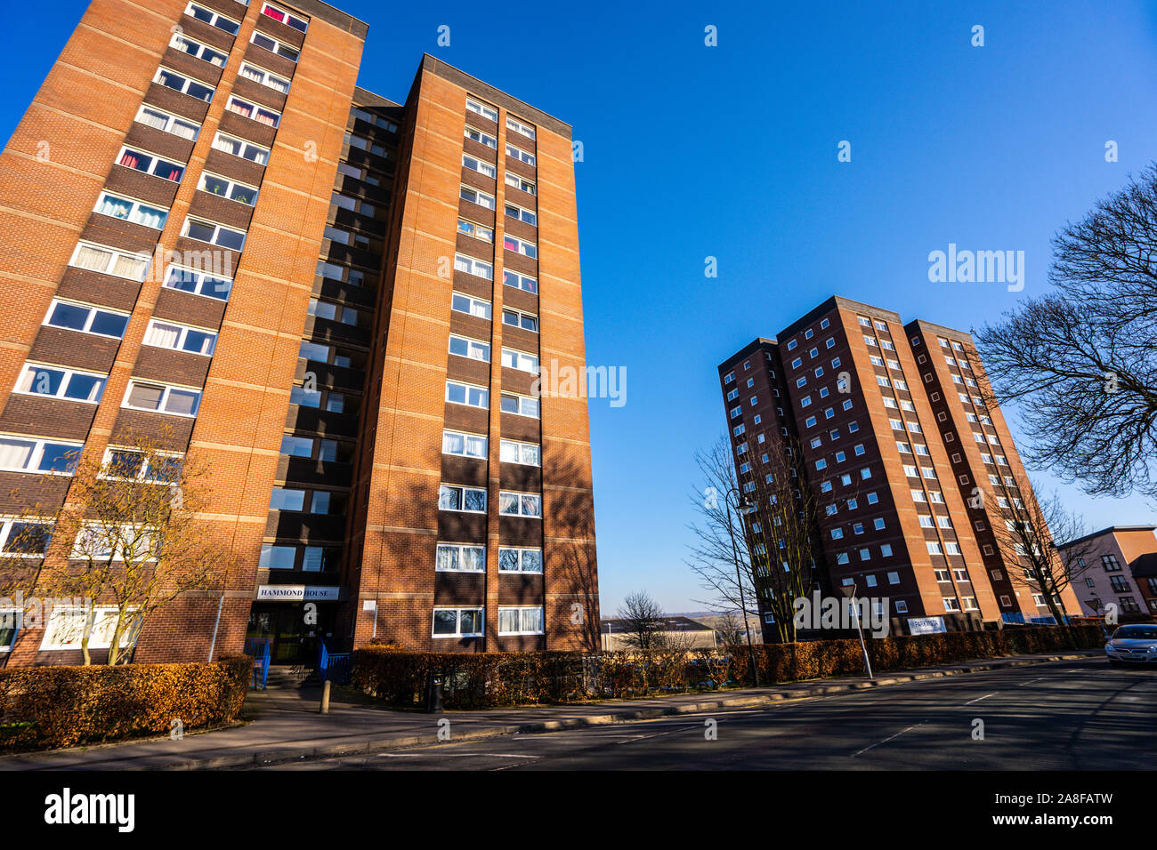 High rise tower blocks, flats built in the city of Stoke to accommodate ...