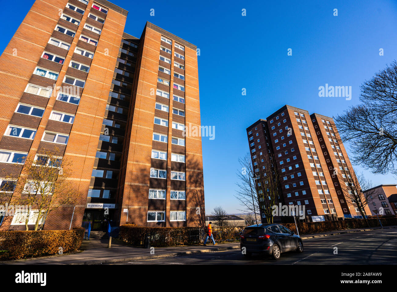 High rise tower blocks, flats built in the city of Stoke to accommodate ...