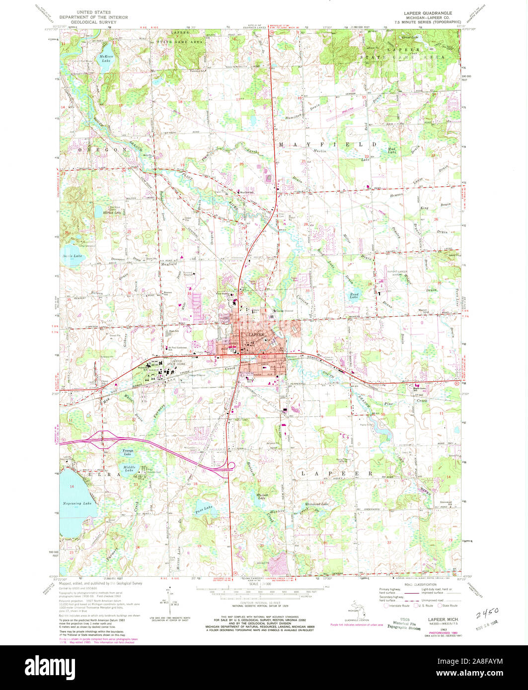 Map of lapeer hi-res stock photography and images - Alamy