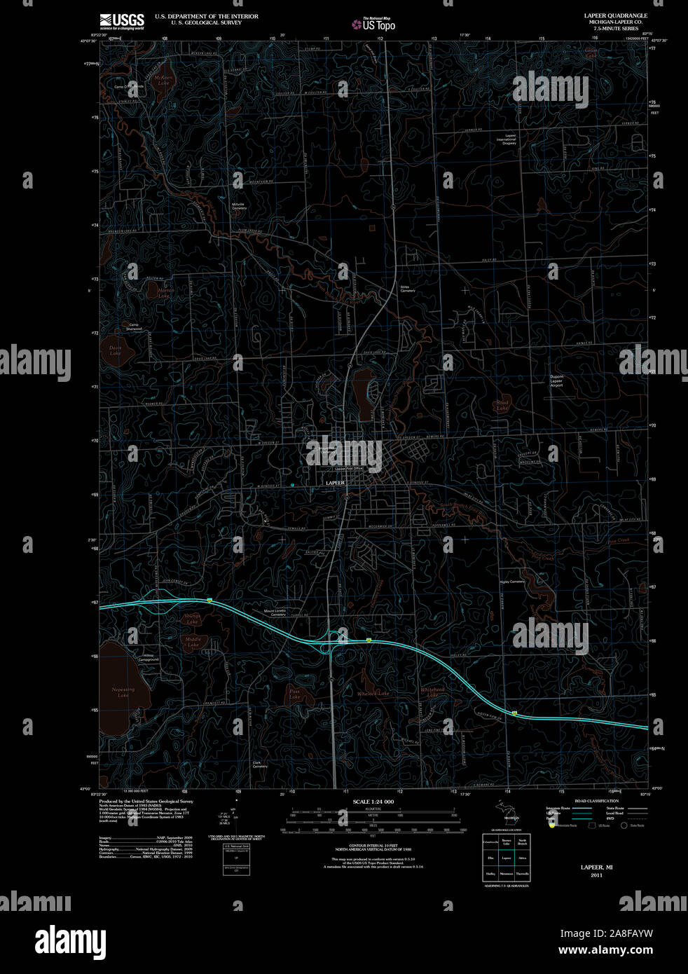 Map of lapeer hi-res stock photography and images - Alamy
