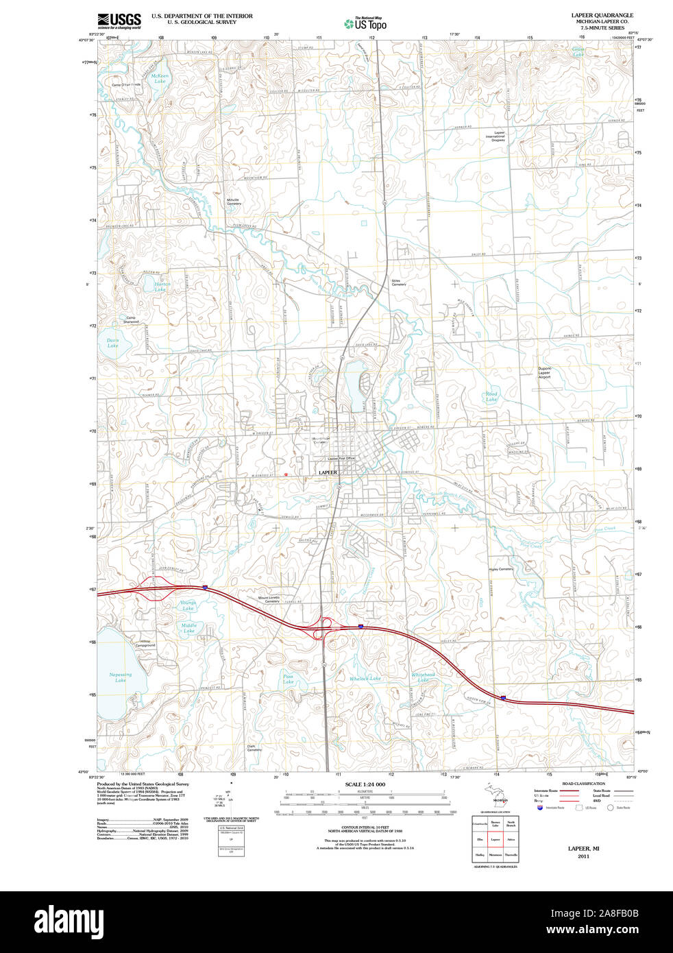Map of lapeer hi-res stock photography and images - Alamy