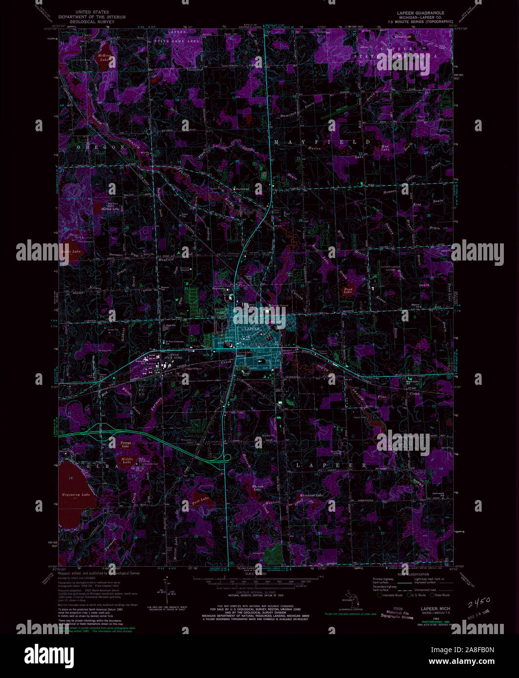 Map of lapeer hi-res stock photography and images - Alamy