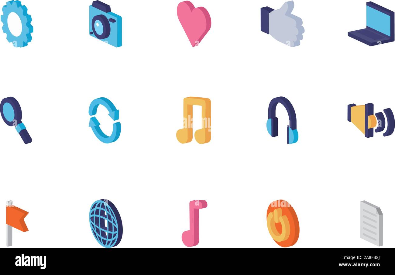 Isolated and isometric icon set vector design Stock Vector Image & Art ...