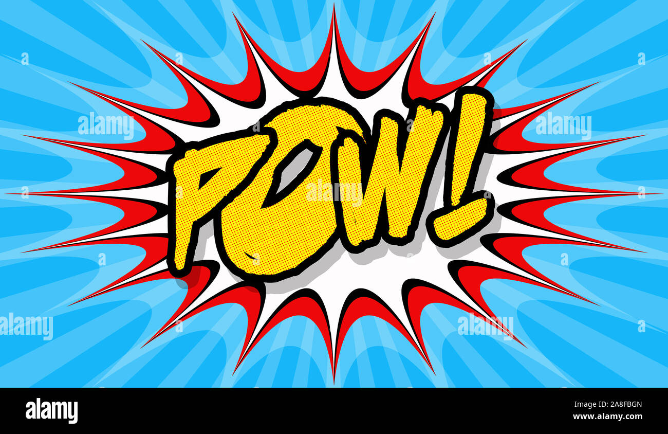 Pow pop art poster, comic book writing or sign Stock Photo - Alamy