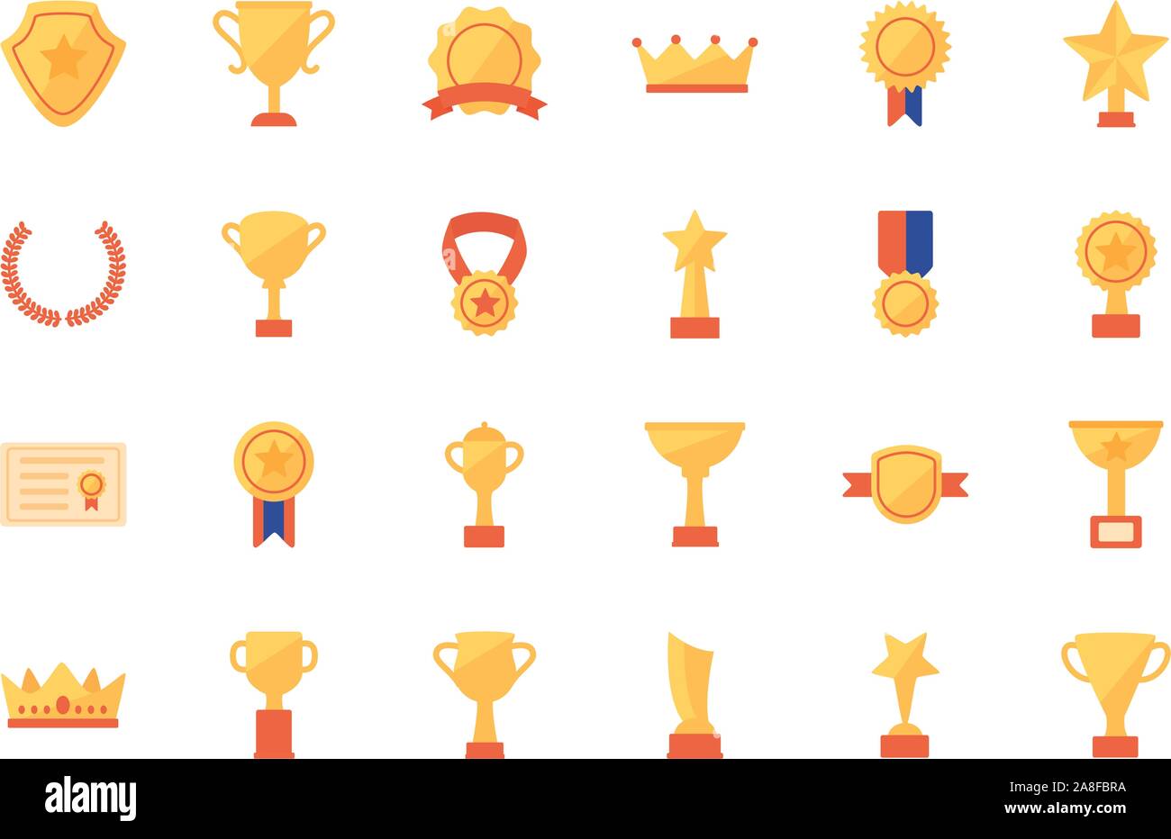 Isolated gold trophy icon set vector design Stock Vector Image & Art ...