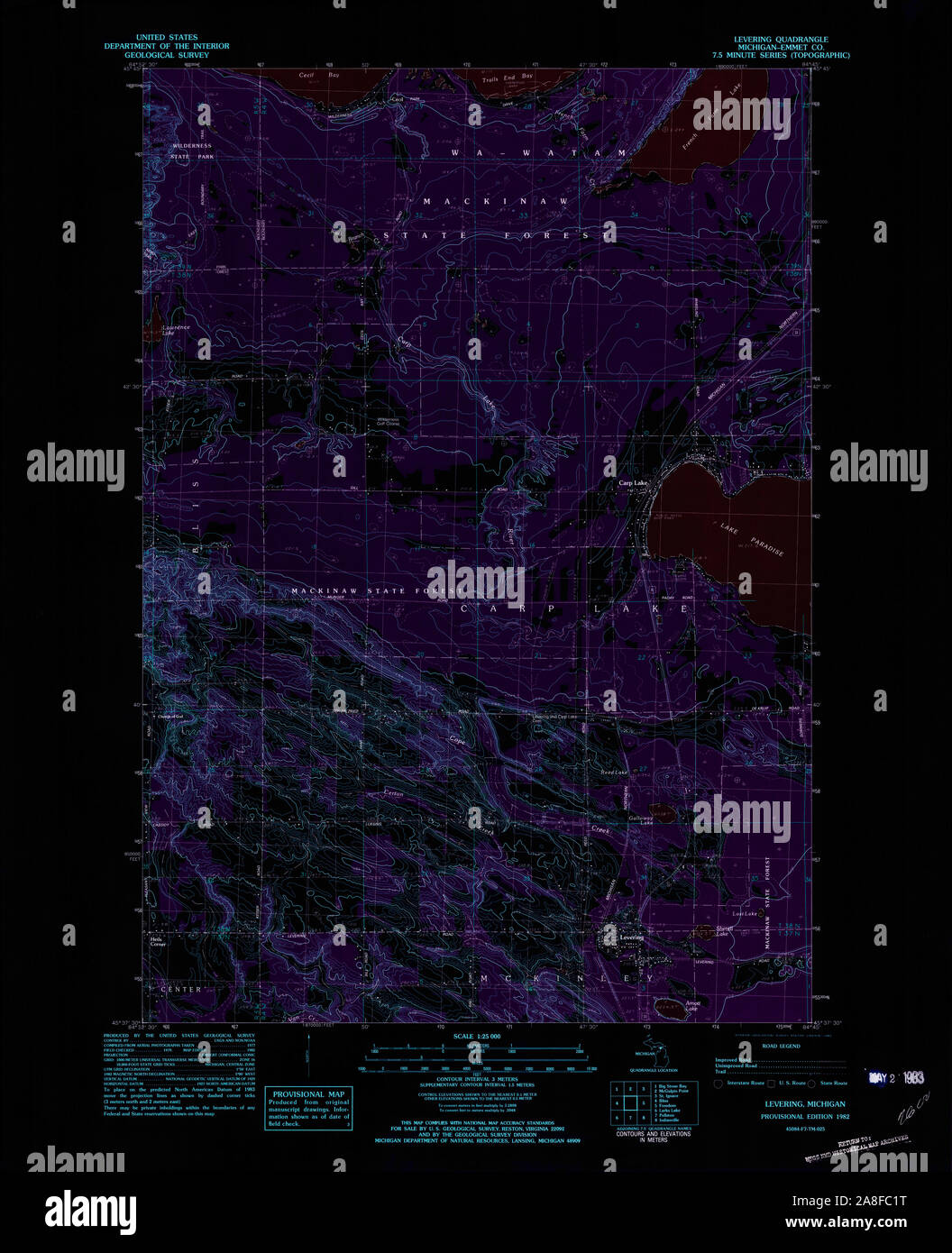 Levering michigan map hi-res stock photography and images - Alamy