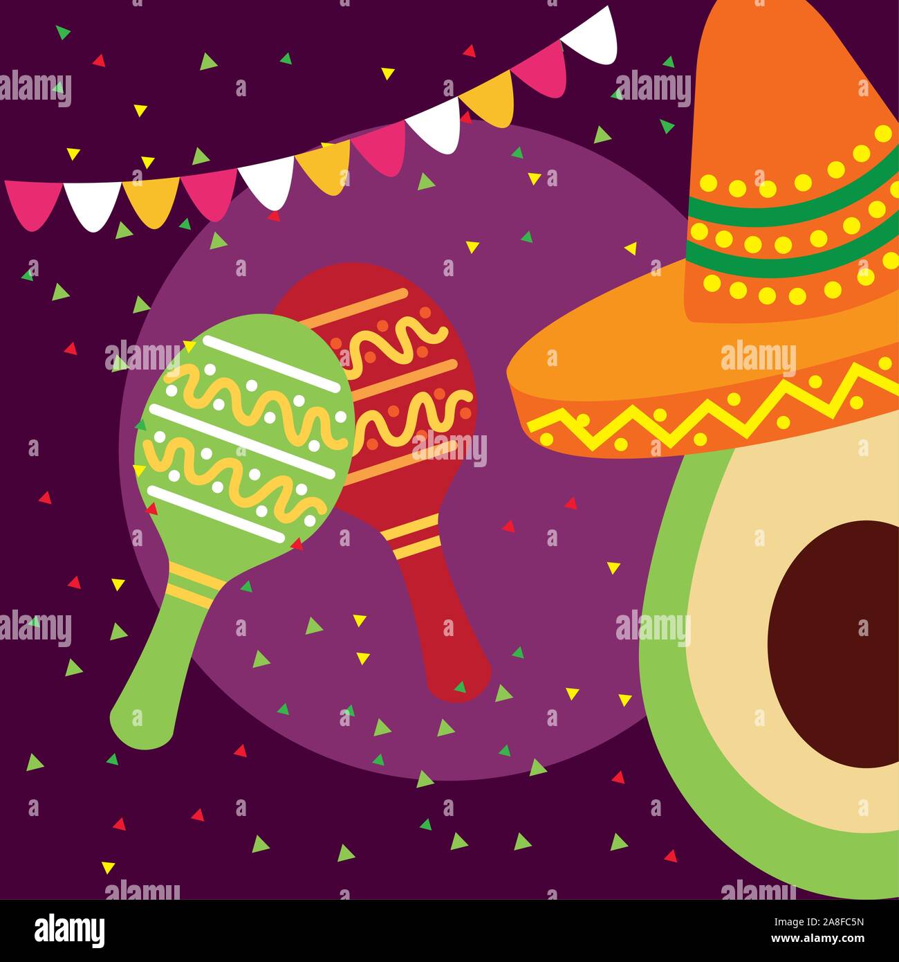 Mexican avocado with hat vector design Stock Vector Image & Art - Alamy