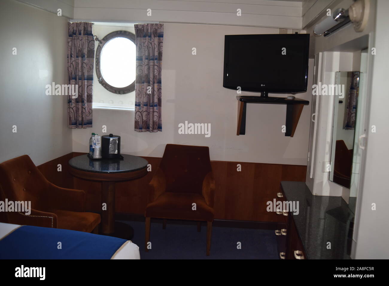 Long Beach, CA. U.S.A. October 21, 2019. RMS Queen Mary. Cunard-White ...