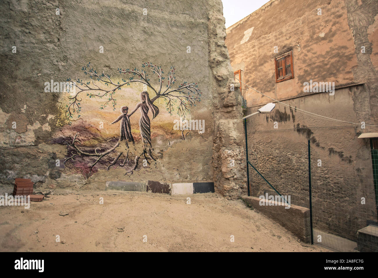Poetic wall painting at Licata #2 Stock Photo - Alamy