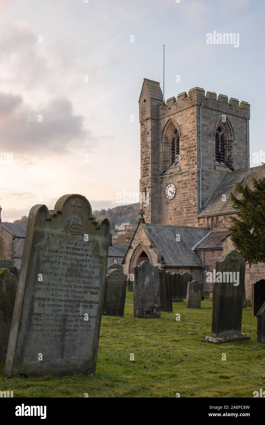 The church in Rothbury, Northumberland, The United Kingdom Stock Photo ...