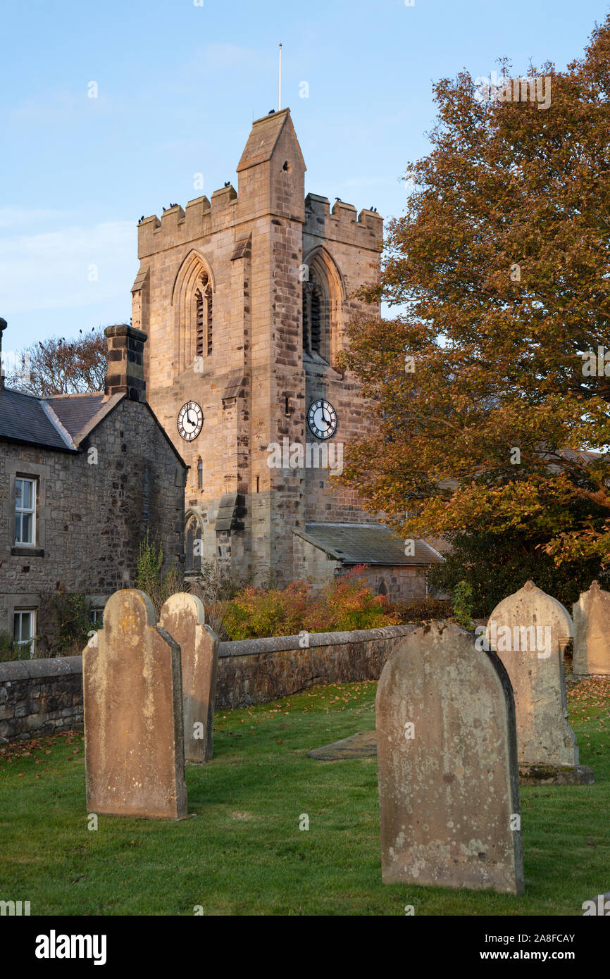 The church in Rothbury, Northumberland, The United Kingdom Stock Photo ...