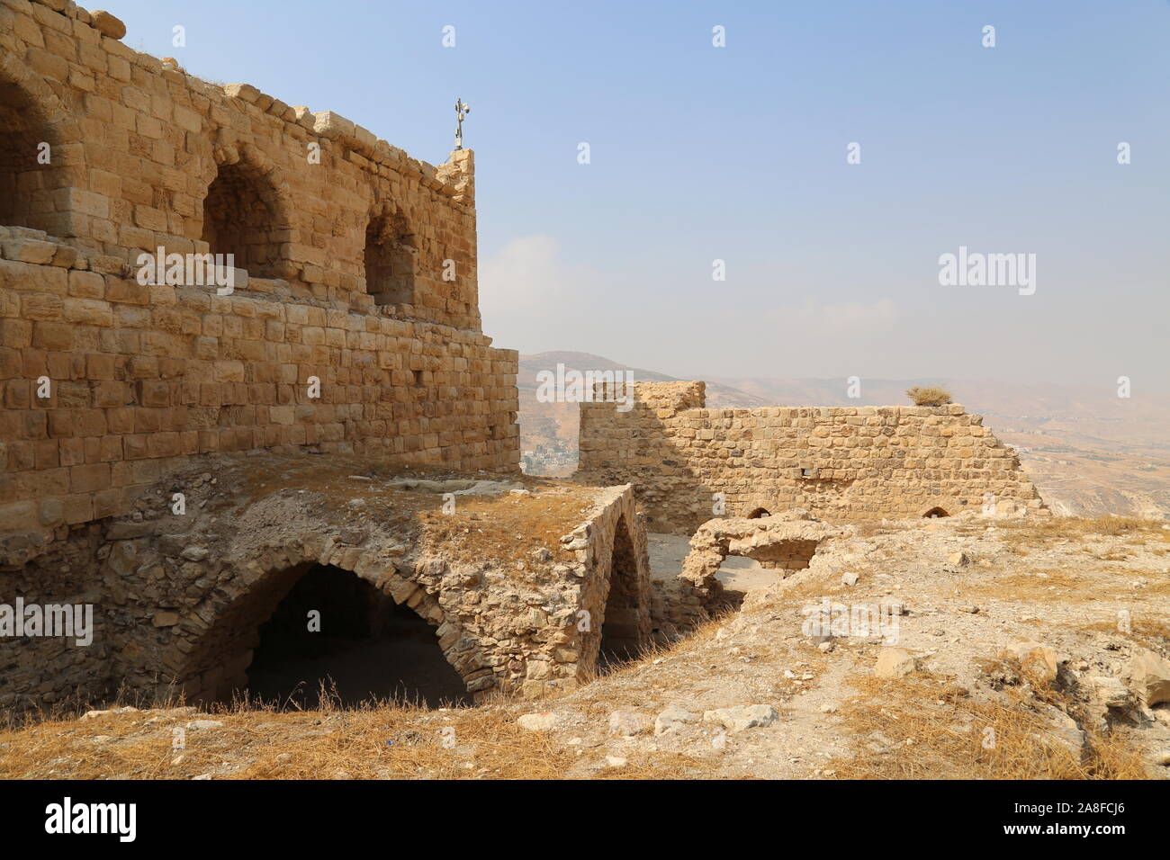 Mamluk Keep and West Wall, Karak Castle, Al Karak, Karak Governorate ...